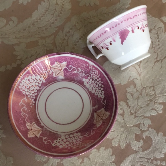 Dining | Pink Lustreware Lusterware Tea Cup And Saucer | Poshmark